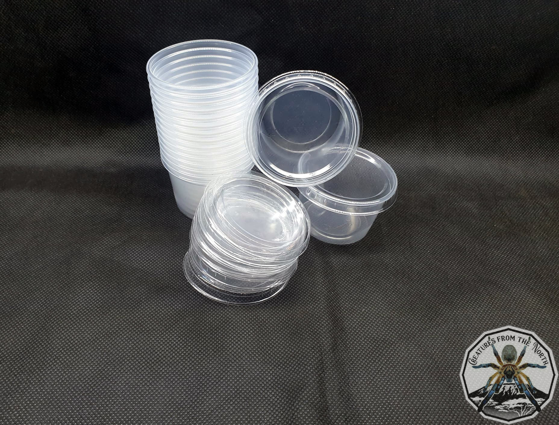 Plastic transparent container round 80ml